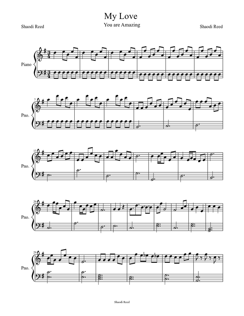 My Love Sheet music for Piano (Solo) | Musescore.com