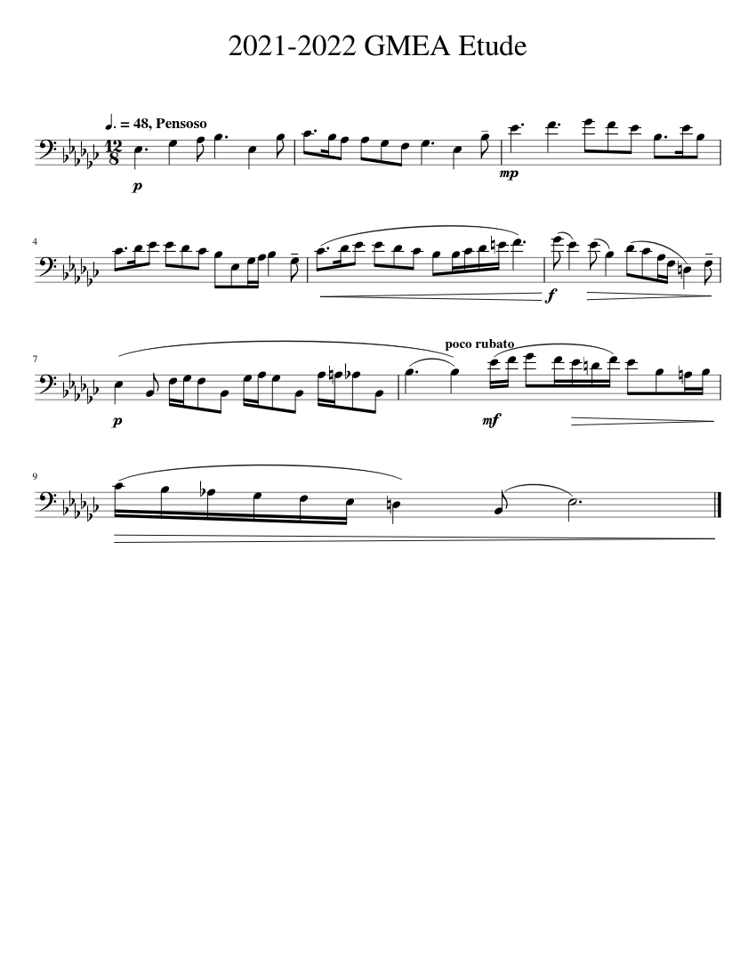 GMEA All State Band Etude 2021-2022 CB Trombone – GMEA First Etude ...