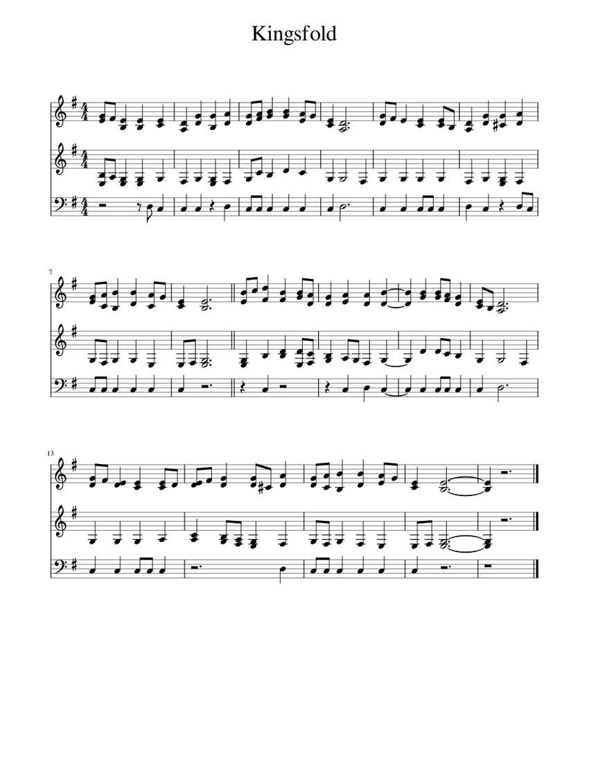 Kingsfold Sheet music for Piano (Mixed Trio) | Musescore.com