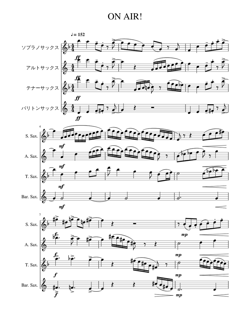 ON AIR! Sheet music for Saxophone alto, Saxophone tenor, Saxophone ...