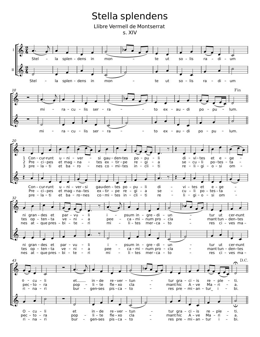 Stella splendens Sheet music for Synthesizer (Mixed Duet) | Musescore.com