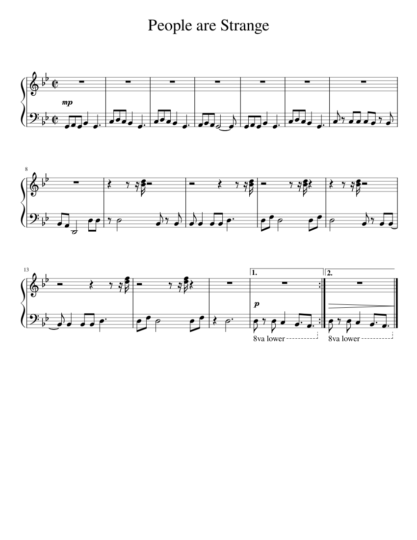 People are Strange Sheet music for Piano (Solo) Easy | Musescore.com
