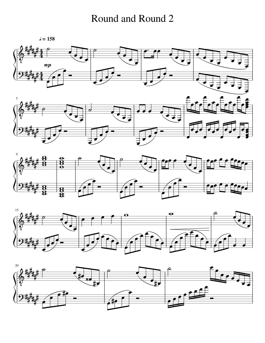 Round and Round 2 Sheet music for Piano (Solo) | Musescore.com