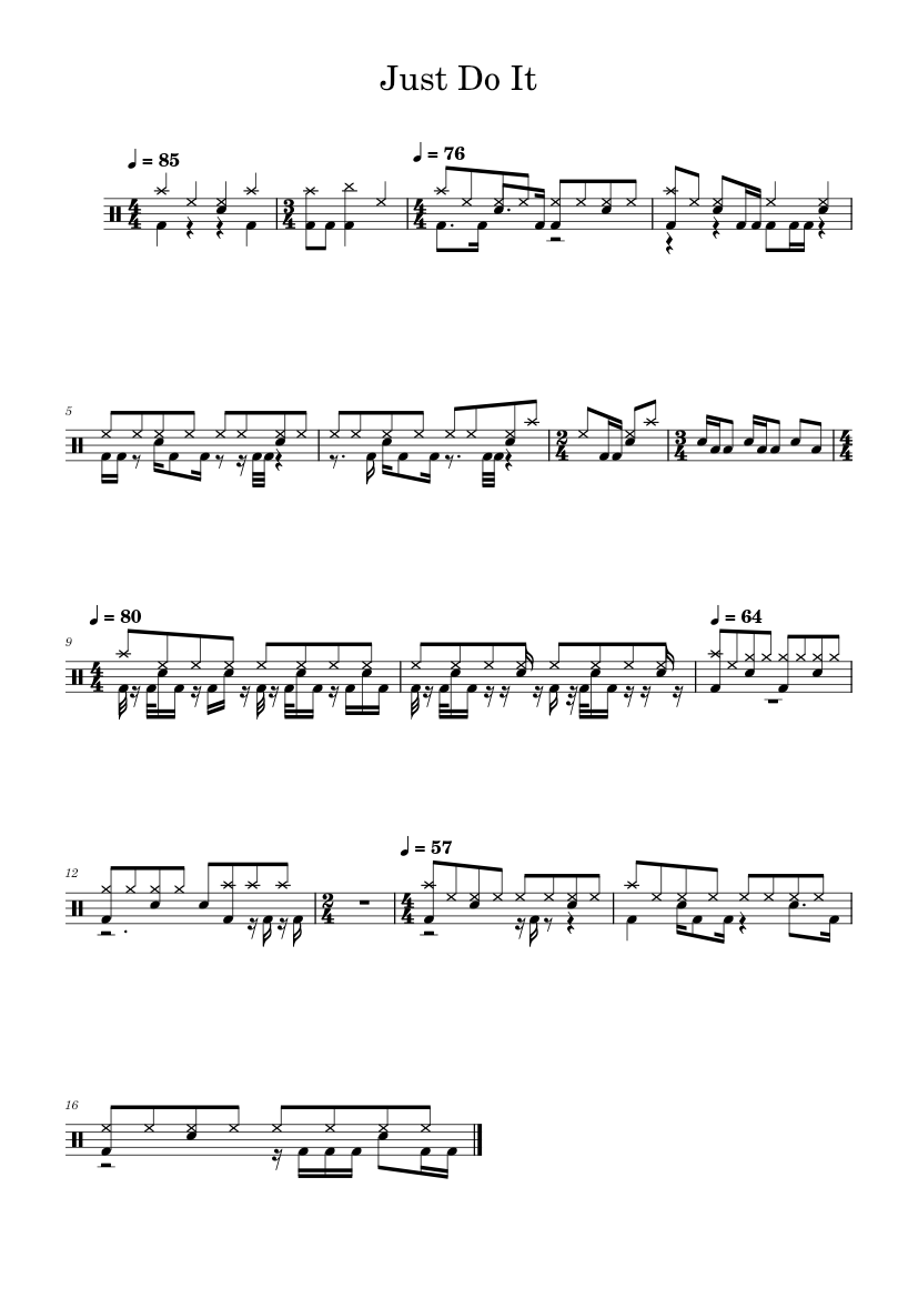 Just Do It Sheet music for Drum group (Solo) | Musescore.com