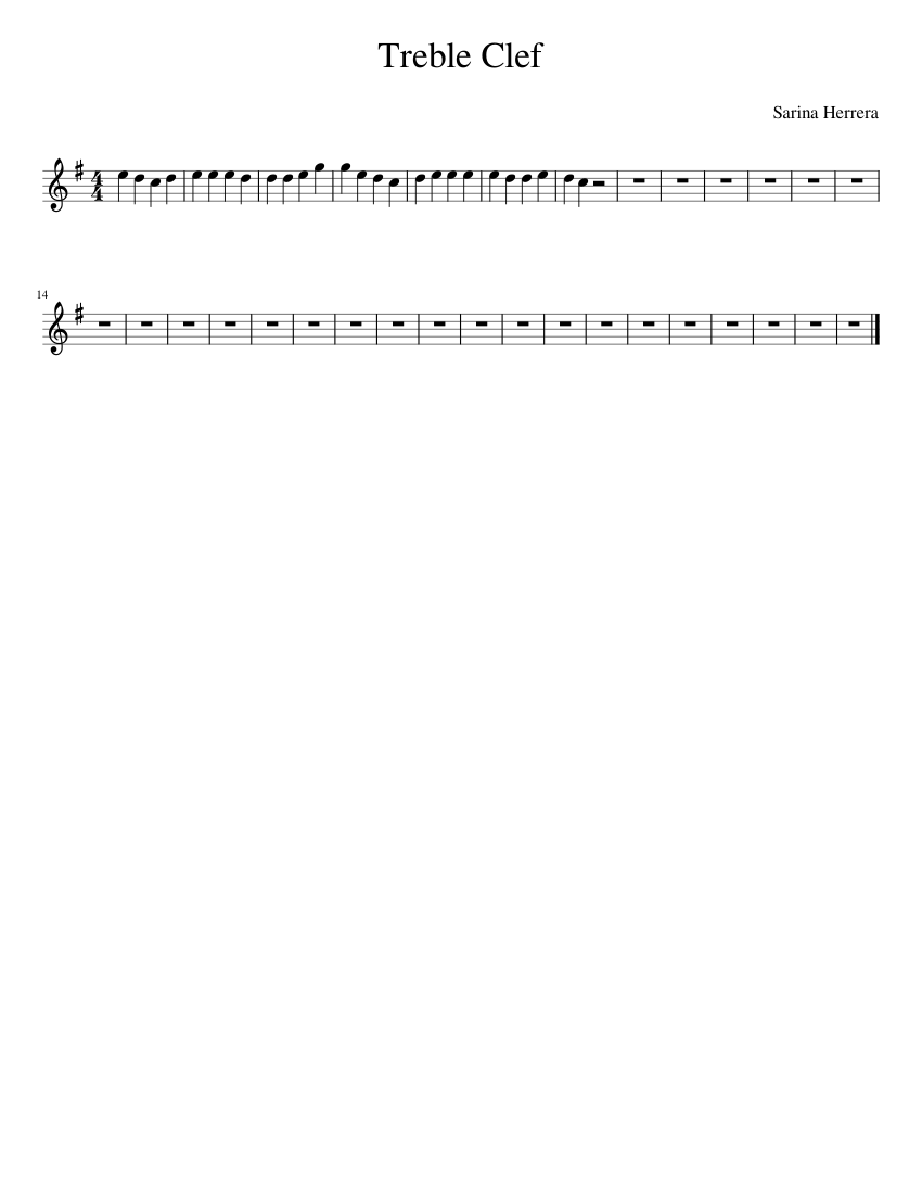 Treble Clef Sheet music for Piano (Solo) Easy | Musescore.com