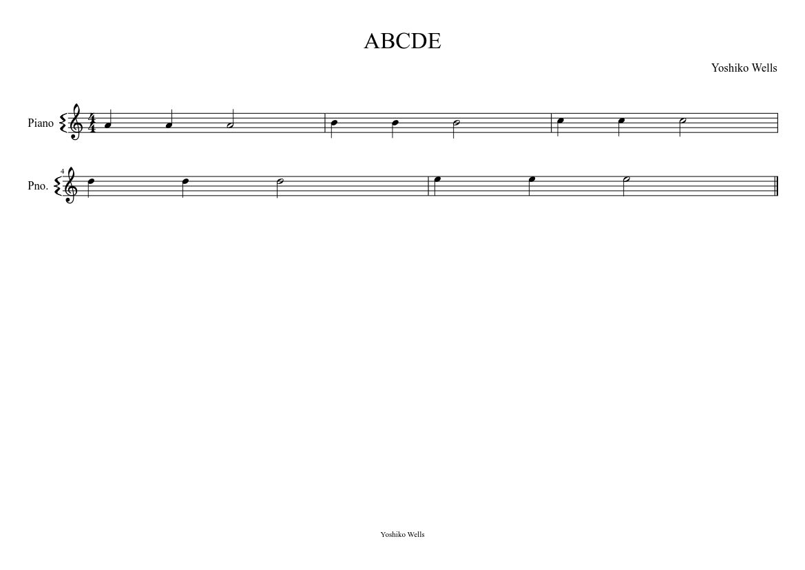 ABCDE Sheet music for Piano (Solo) | Musescore.com