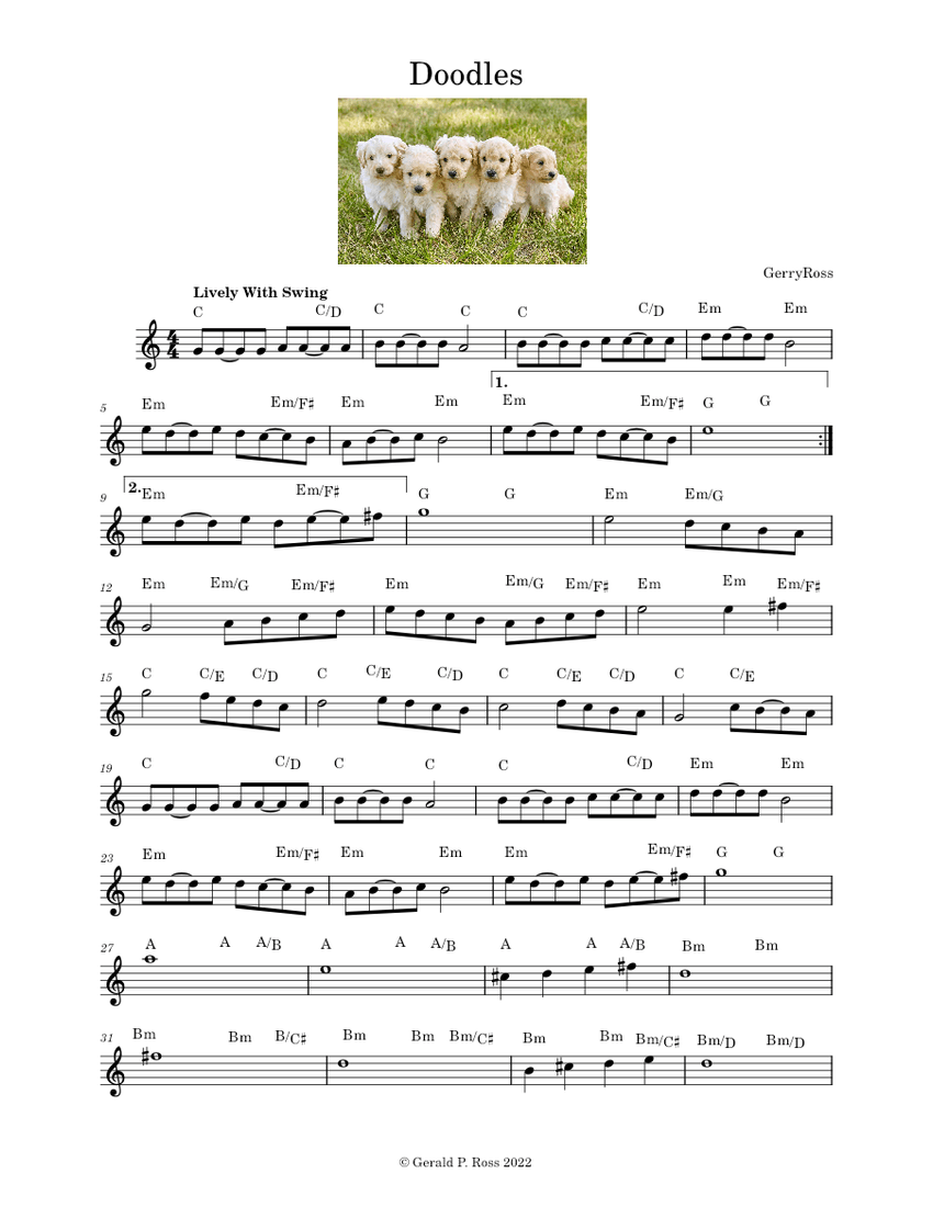 Doodles Lead Sheet Sheet music for Piano (Solo) Easy | Musescore.com