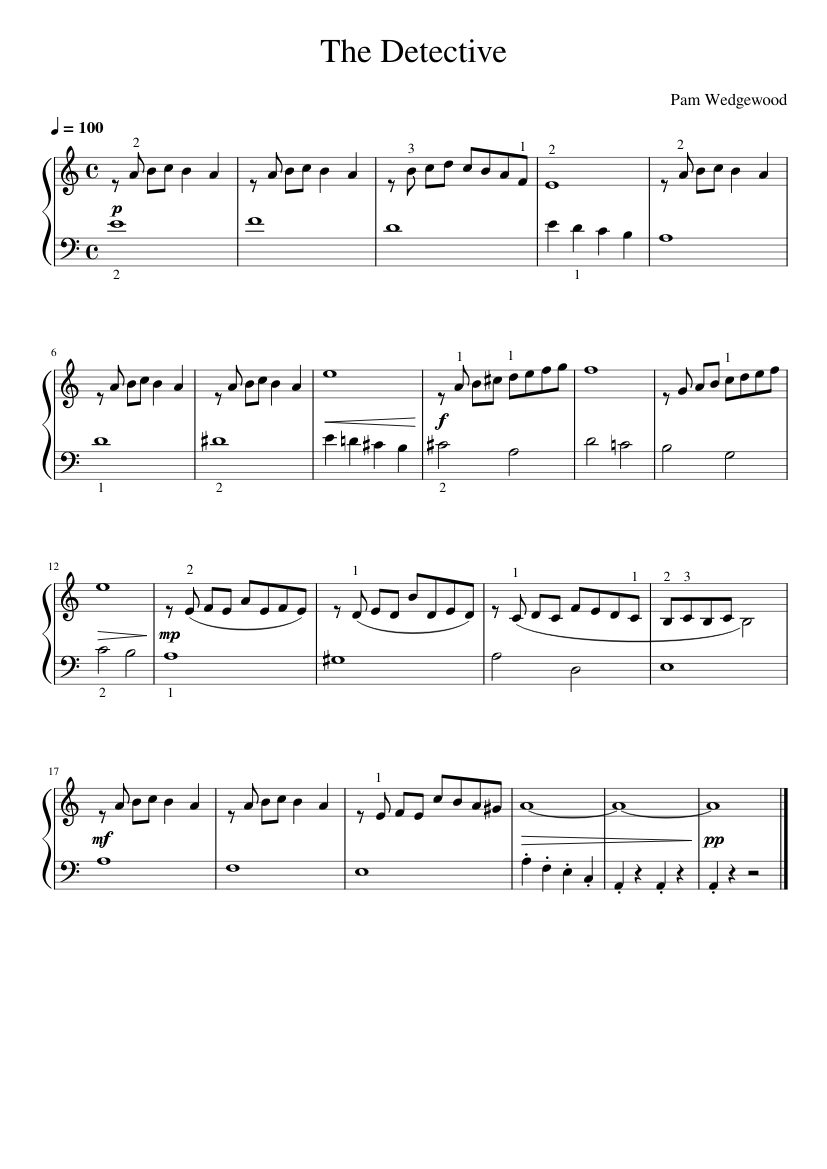 The Detective - Pam Wedgwood Sheet Music for Piano (Solo) easy ...