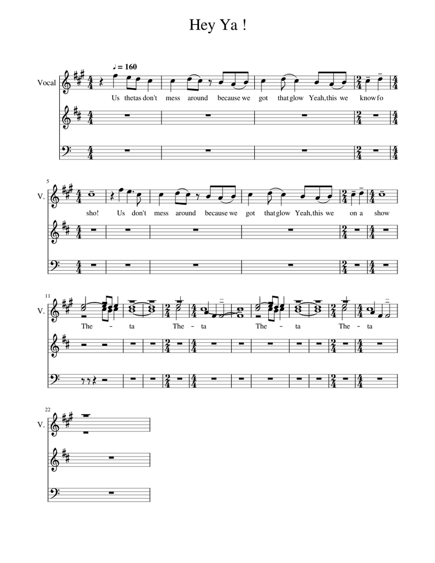 Hey Ya! - OutKast Sheet music for Tuba, Saxophone alto, Trumpet in b ...