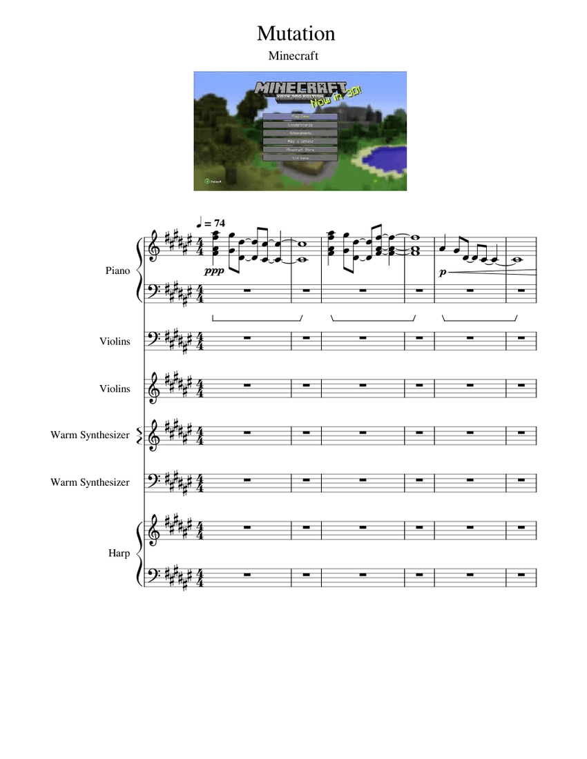 Mutation - Minecraft - piano tutorial