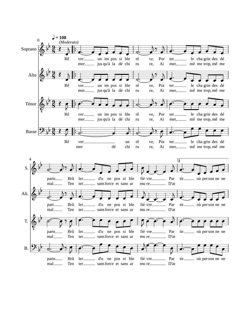 La quete - Jacques Brel Sheet music for Piano, Soprano, Alto (Mixed ...