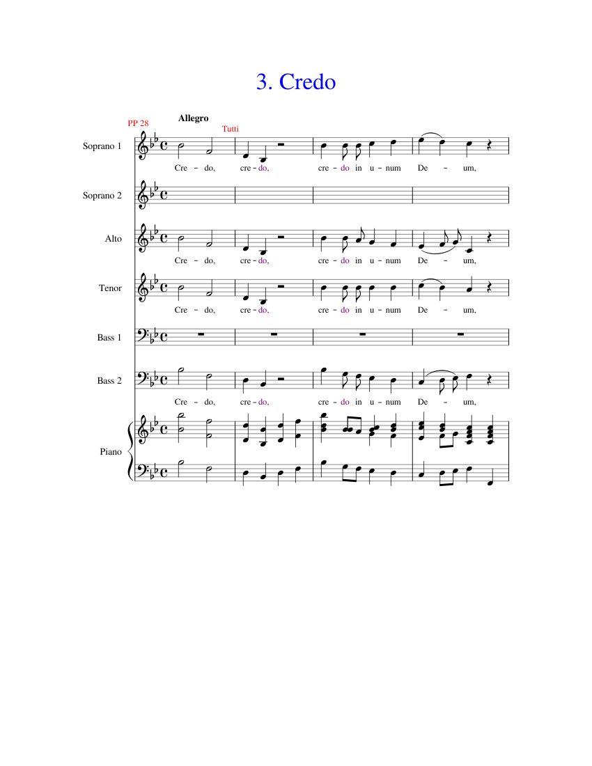 3. Credo Sheet music for Piano, Soprano, Alto, Tenor & more instruments ...