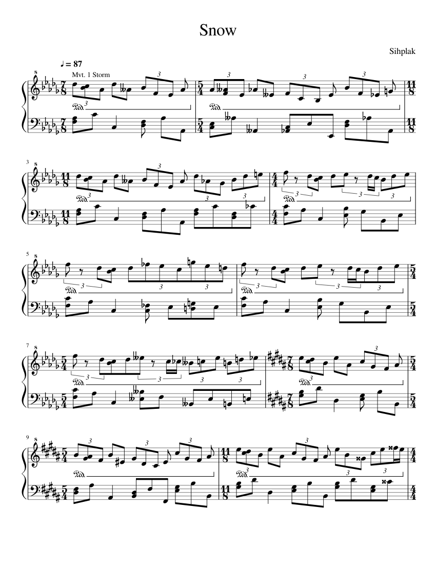 Snow Sheet music for Piano (Solo) | Musescore.com