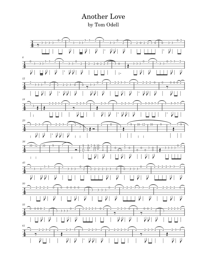 Another love – Tom Odell Sheet music for Ukulele (Solo) | Musescore.com