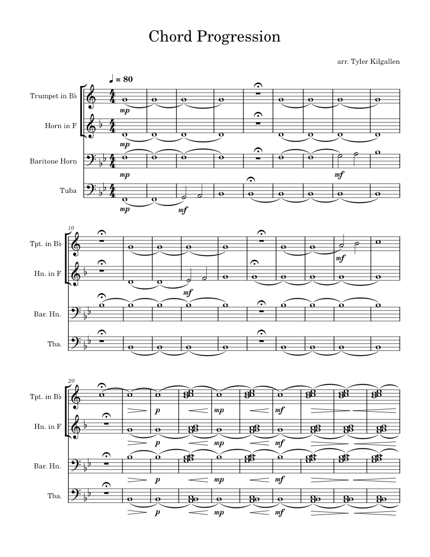 Chord Progression (DCI level) Sheet music for Tuba, French horn ...
