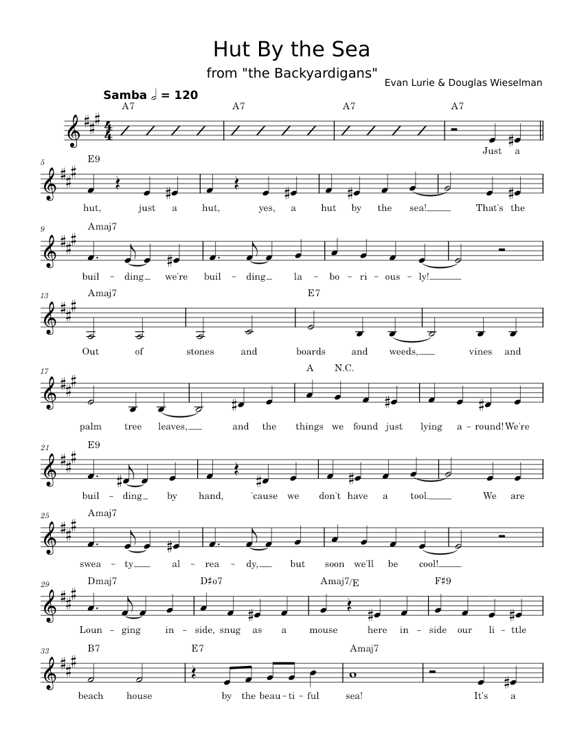 Hut By the Sea (from "The Backyardigans") – Evan Lurie and Douglas ...