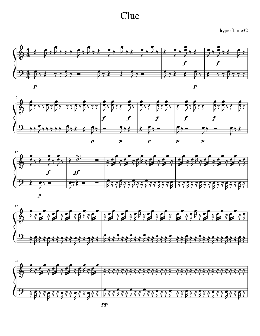 Clue Sheet music for Piano (Solo) Easy | Musescore.com