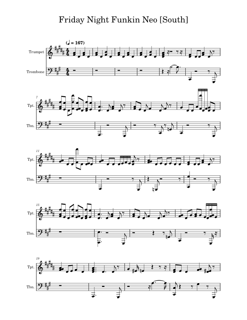 Friday Night Funkin Neo South Sheet music for Trombone, Trumpet other ...