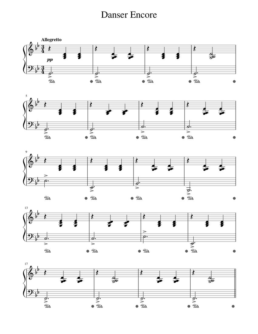 Danser Encore Sheet music for Piano (Solo) | Musescore.com