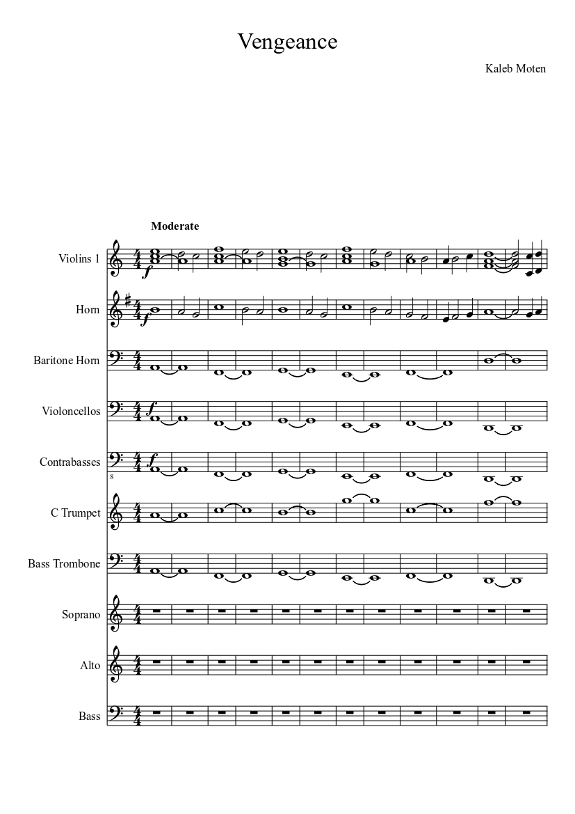 Vengeance Sheet music for Bass guitar, Trumpet other (Mixed Duet ...