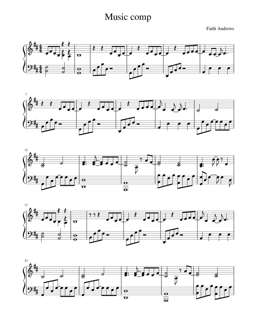 Music comp Sheet music for Piano (Solo) | Musescore.com
