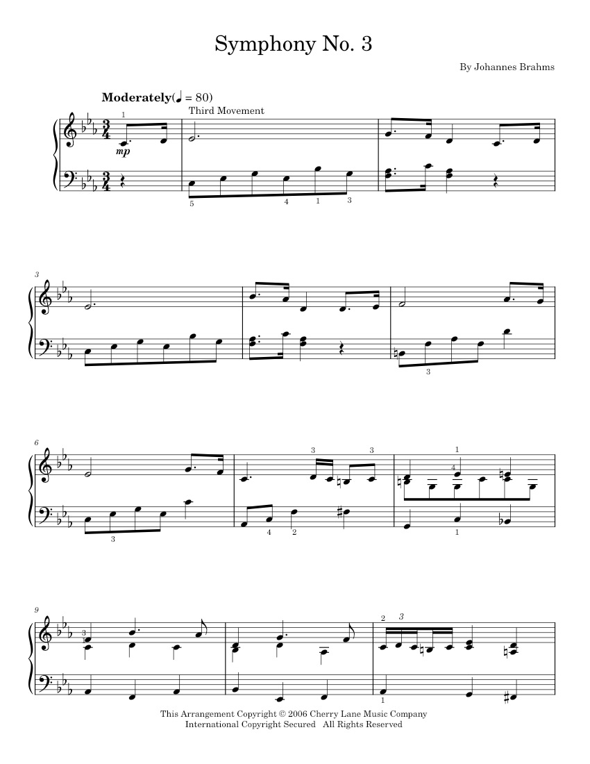 Play Official version of Symphony No. 3, Third Movement Theme sheet ...