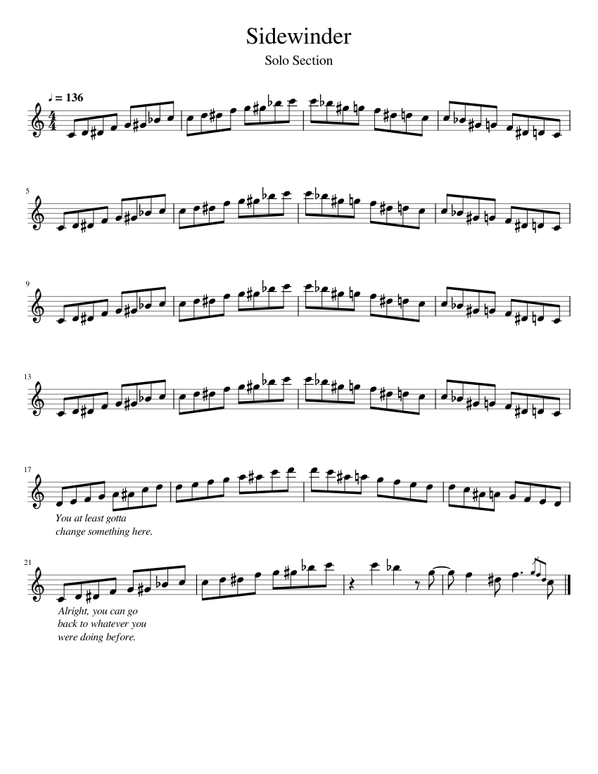 Sidewinder Sheet music for Saxophone alto (Solo) | Musescore.com