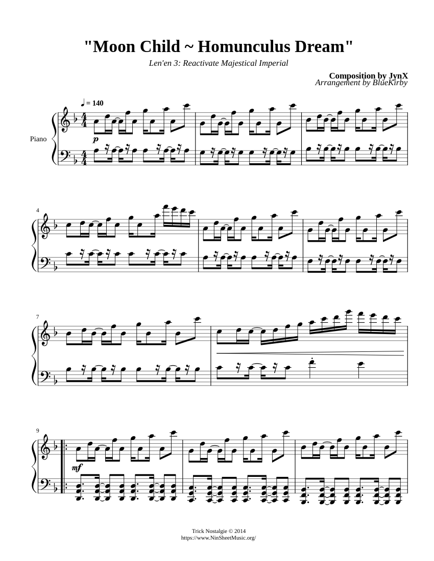 Moon Child ~ Homunculus Dream - Len'en 3: Reactivate Majestical ...