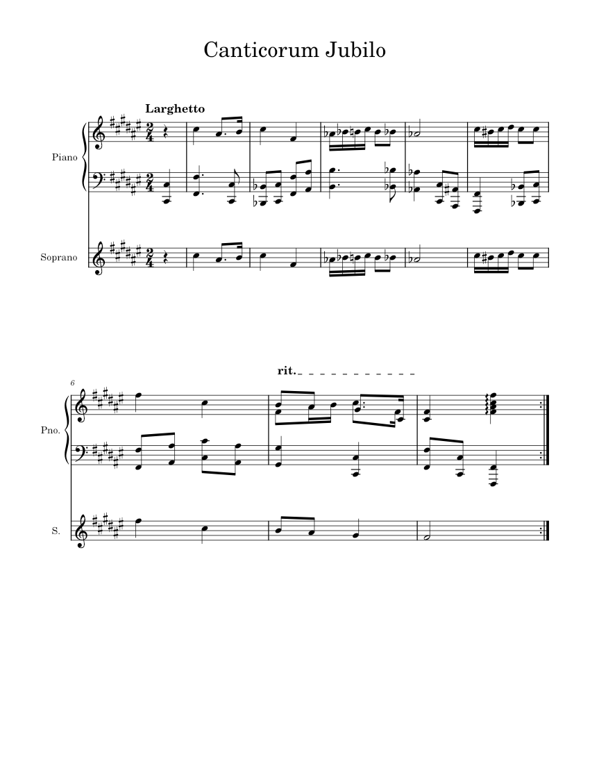 Canticorum Jubilo Sheet music for Piano, Synthesizer (Mixed Duet ...