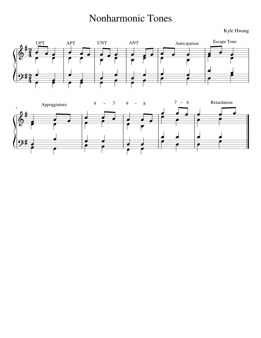 Nonharmonic Tones Sheet music for Piano (Solo) | Musescore.com