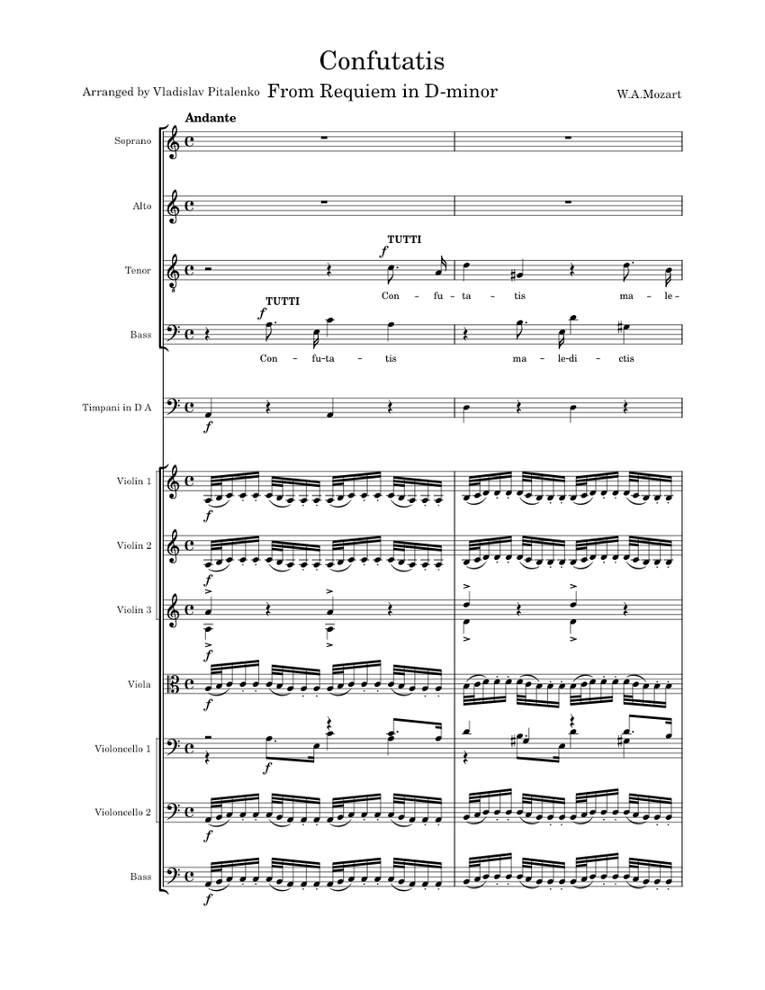 Requiem in D Minor, K 626, Mvt. III. Sequentia, "Confutatis Maledictis ...