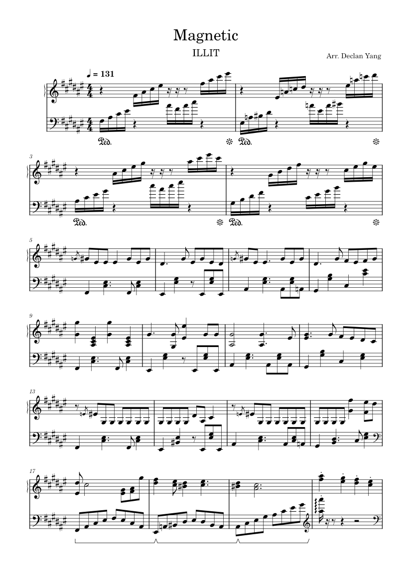 Magnetic – ILLIT (아일릿) Sheet Music for Piano (Solo) | MuseScore.com