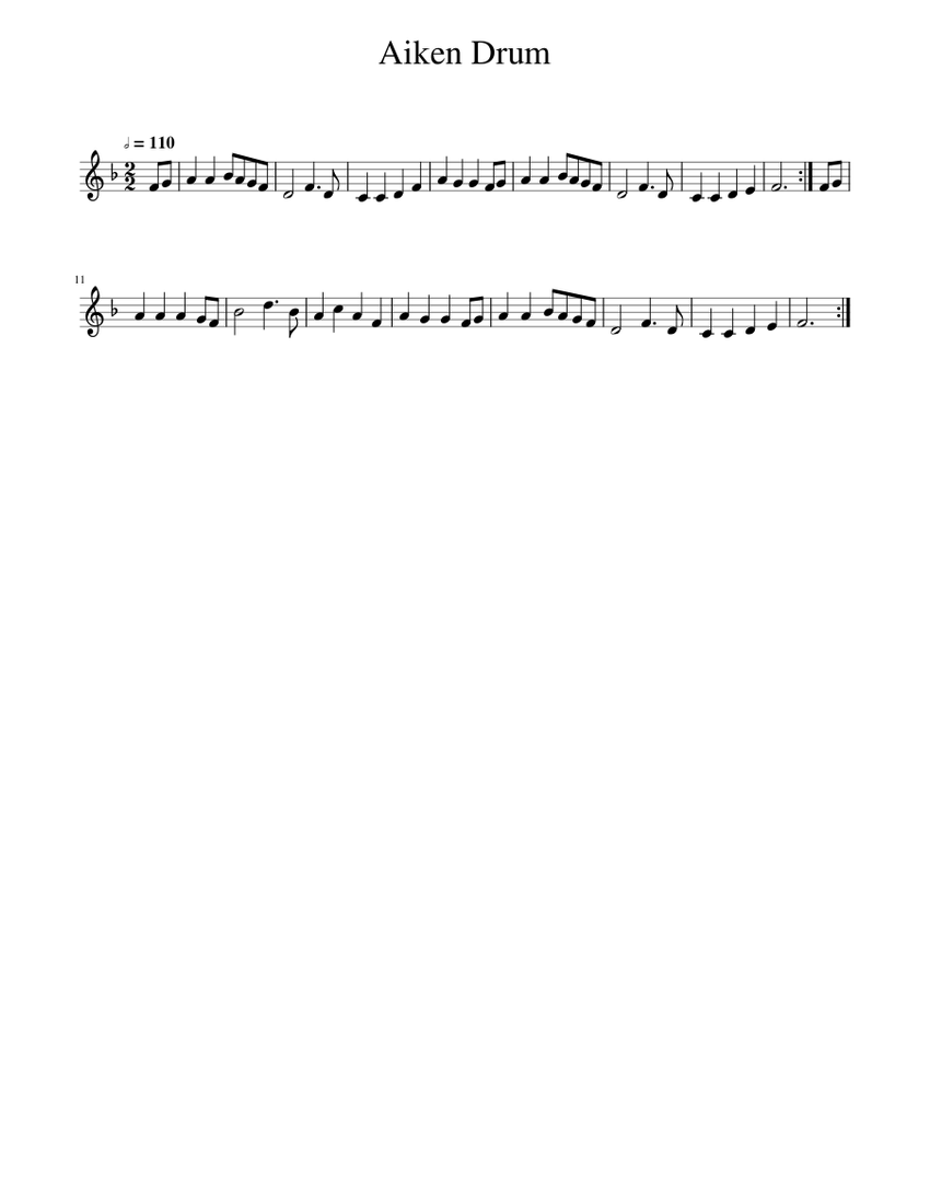 Aiken Drum Sheet music for Piano (Solo) | Musescore.com