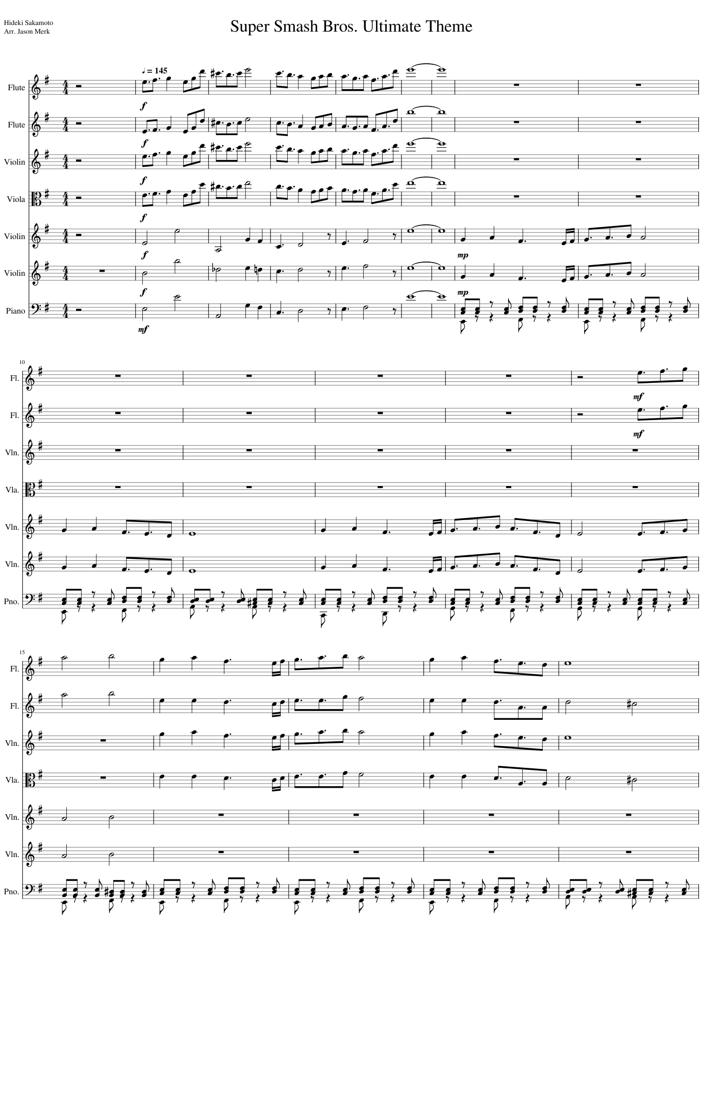 Super Smash Bros. Ultimate Theme (Orchestra) Sheet music for Piano ...