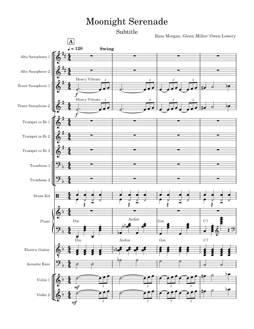 Moonlight serenade – Glenn Miller Sheet Music with Chords for Piano ...