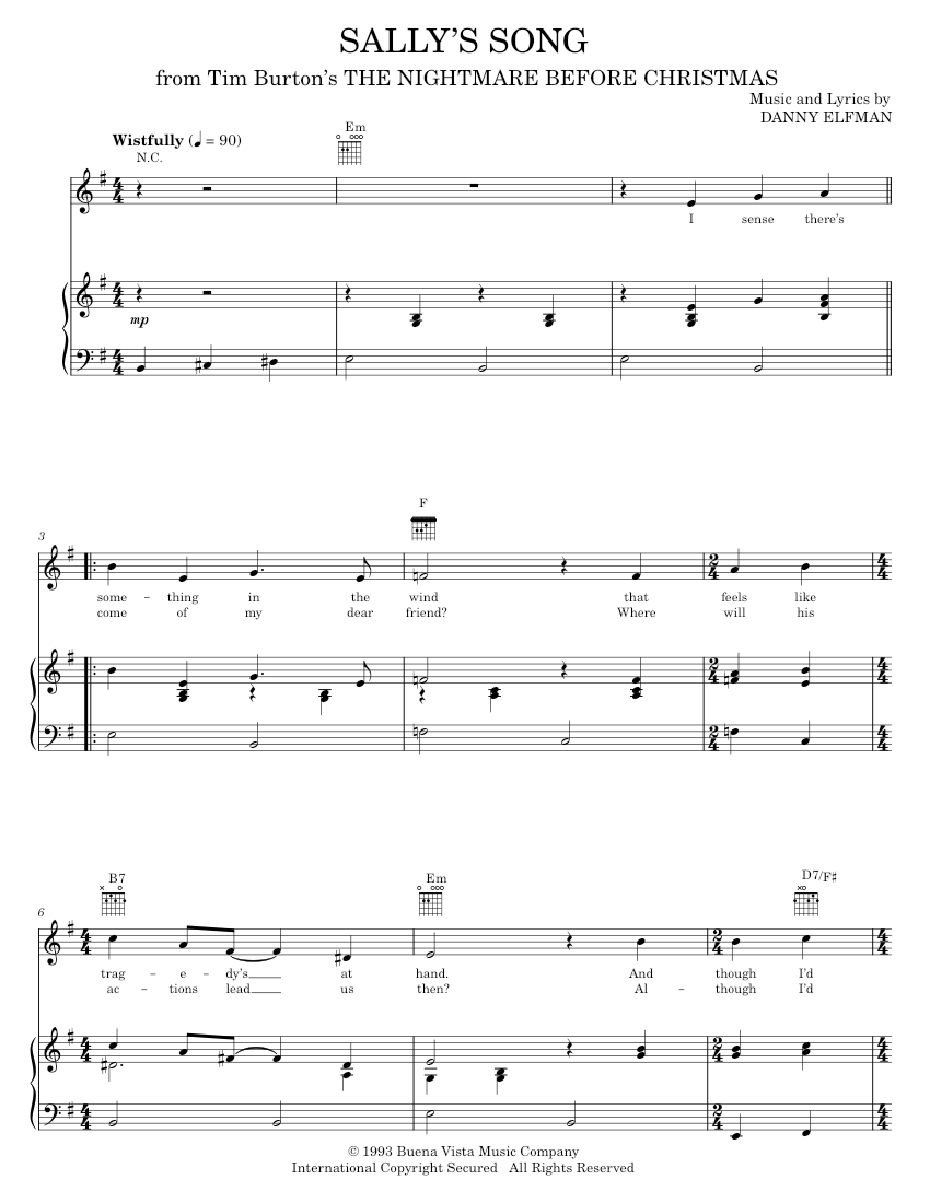 Play Official version of Nightmare Before Christmas sheet music by ...