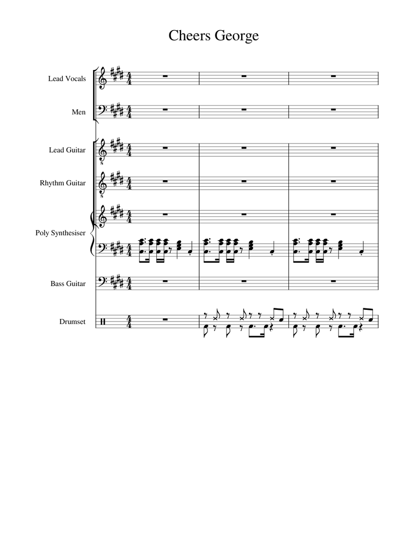 Cheers_George Sheet music for Vocals, Male, Guitar, Bass guitar & more ...