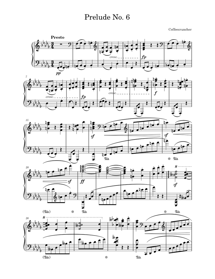 Prelude No. 6 - piano tutorial