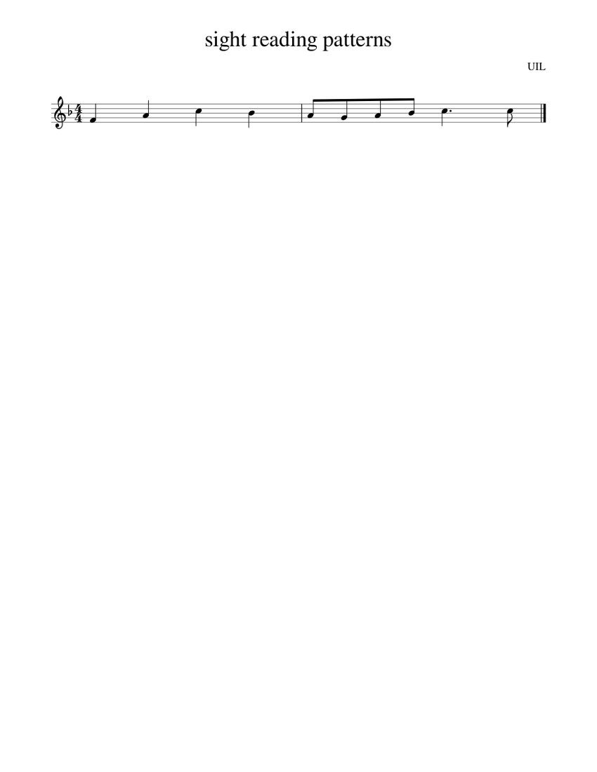 sight reading patterns Sheet music for Piano (Solo) Easy | Musescore.com