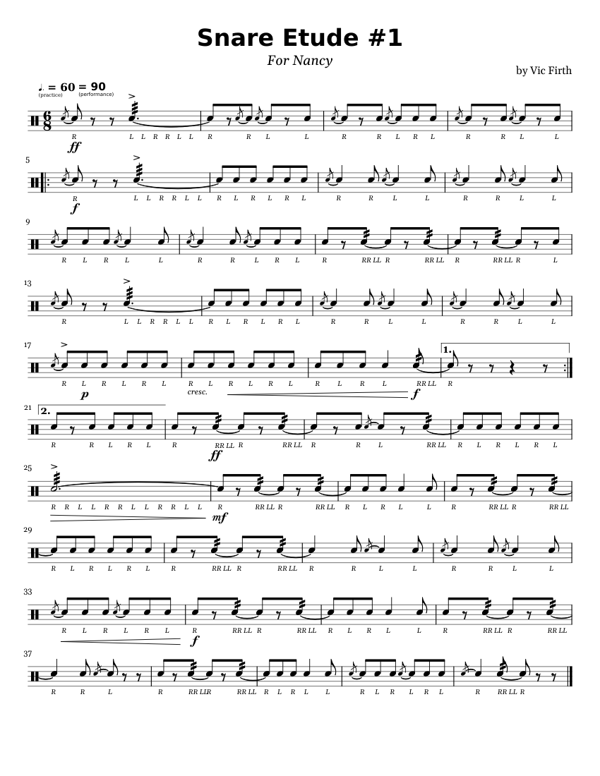 Snare_Etude_#1 Sheet music for Snare drum (Solo) | Musescore.com