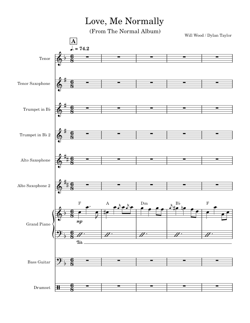 Love, Me Normally – Will Wood and the Tapeworms Sheet Music with Chords ...