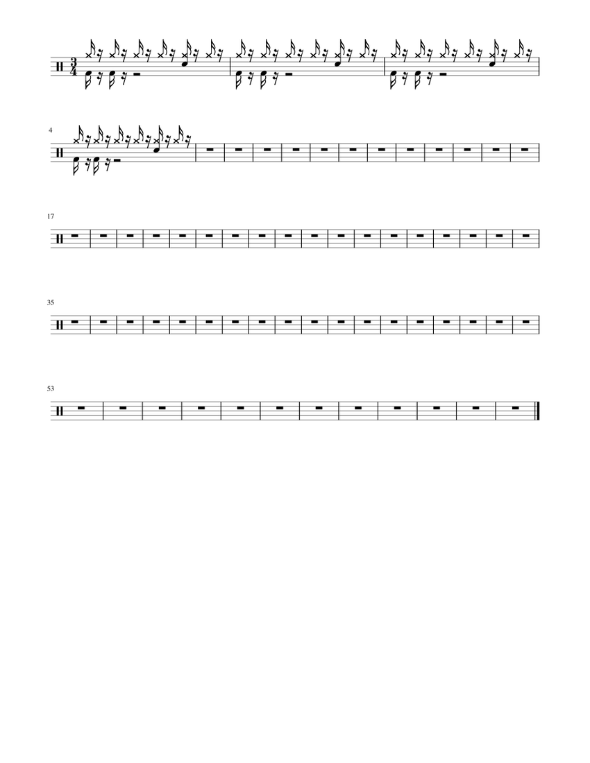 3 4 Sheet music for Drum Group (Solo) | Musescore.com
