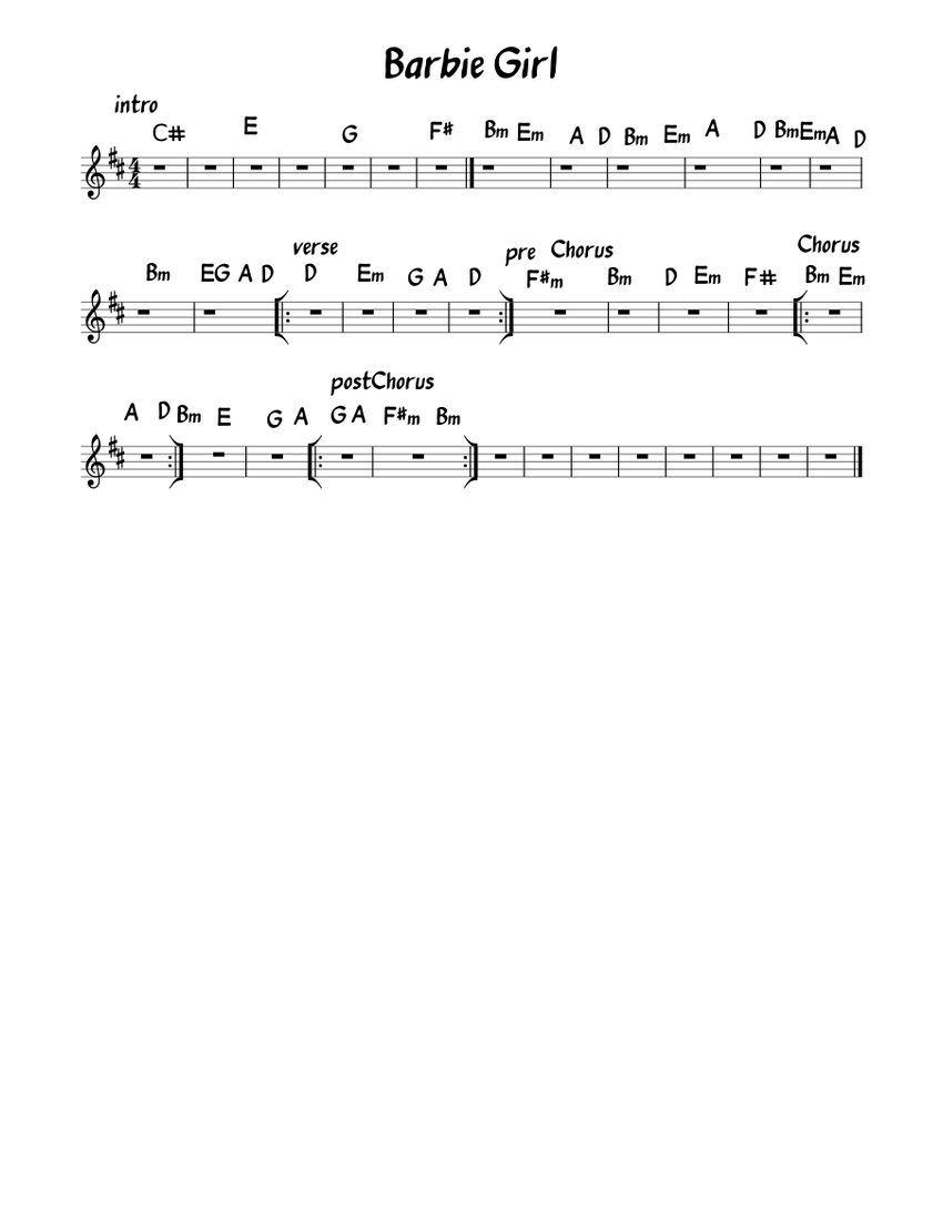 Postmodern Jukebox - Barbie Girl Sheet music for Piano (Solo) Easy ...