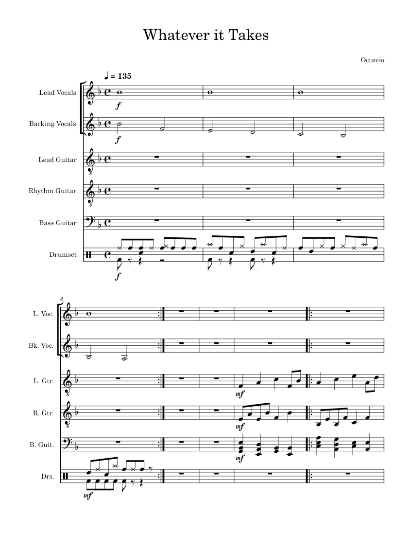 Whatever It Takes - Imagine Dragons Sheet Music for Guitar, Bass guitar ...