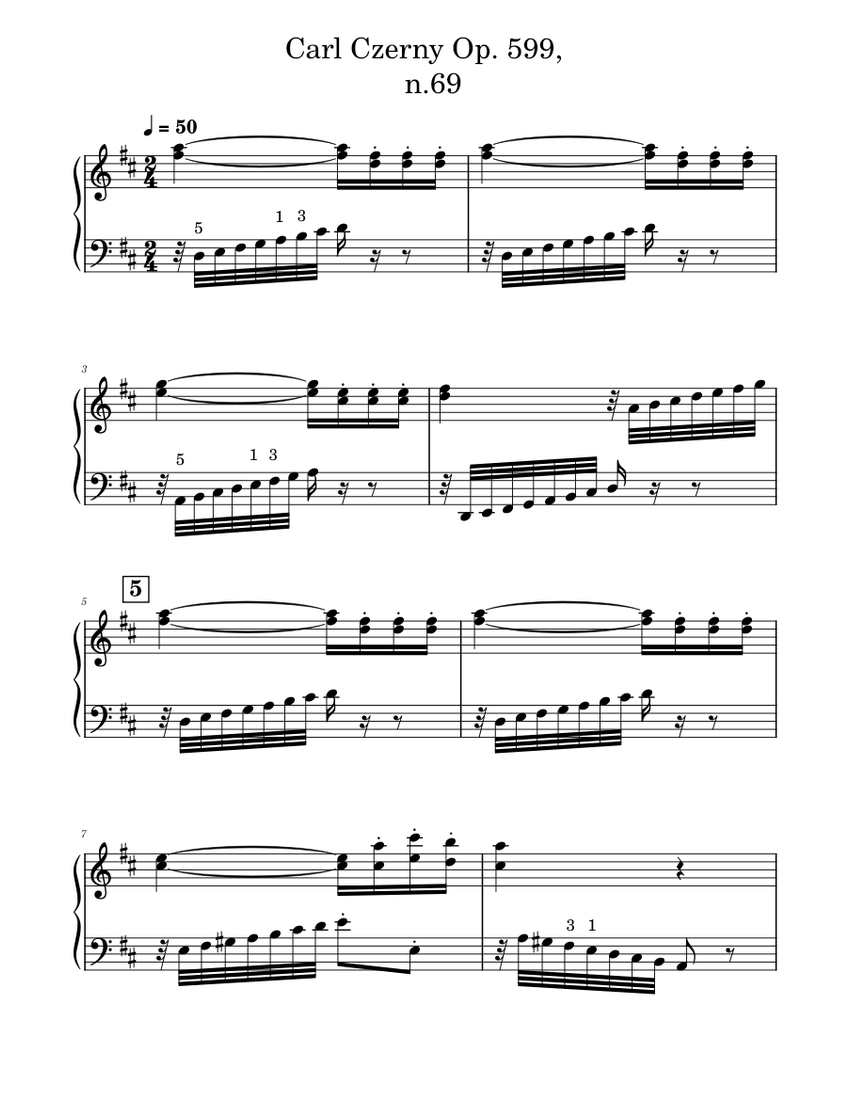 Practical Exercises For Beginners Op.599 No.69 – Carl Czerny Sheet music for Piano (Solo ...