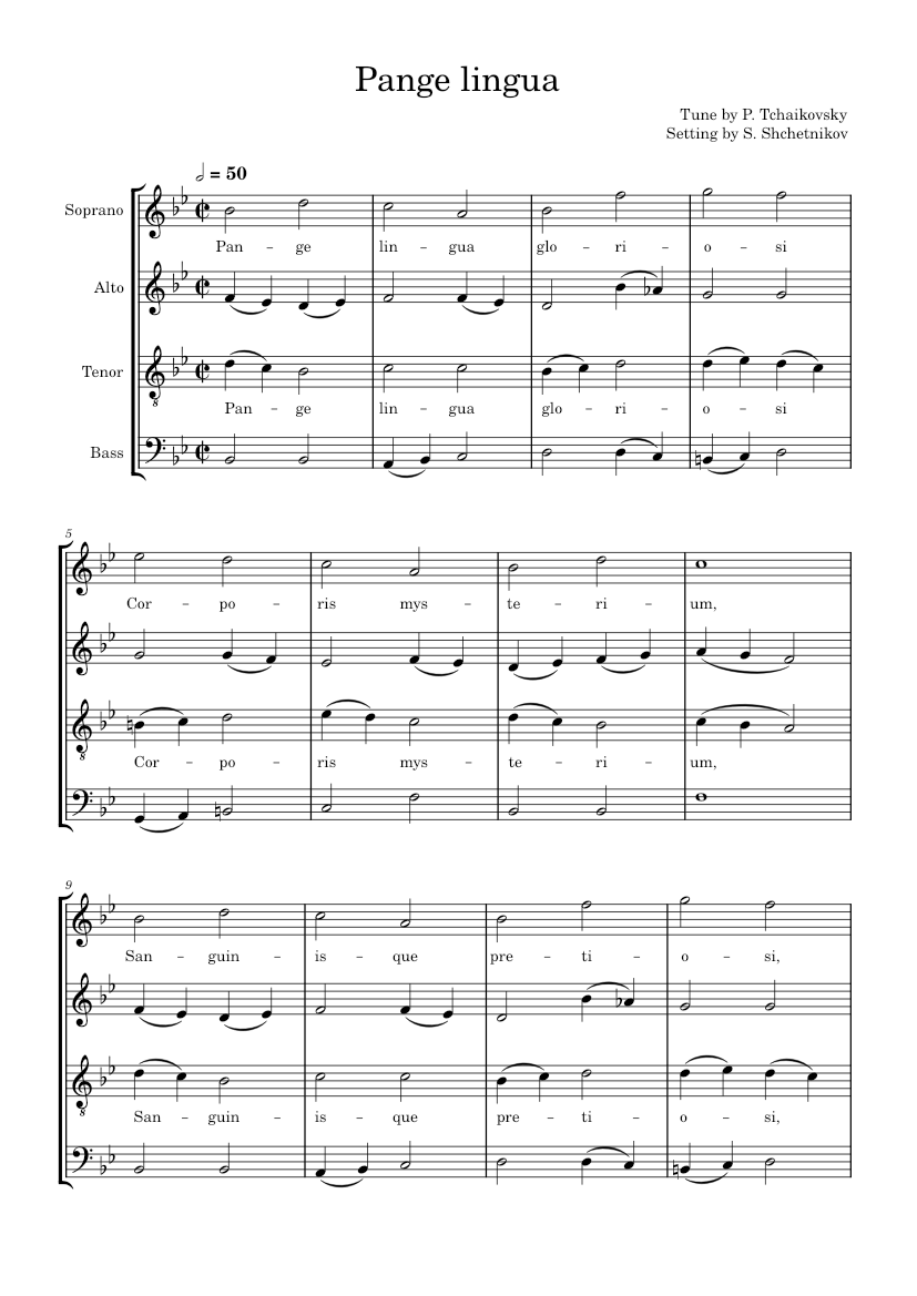 Pange lingua (MuseScore 4 new sound) Sheet music for Bass guitar ...