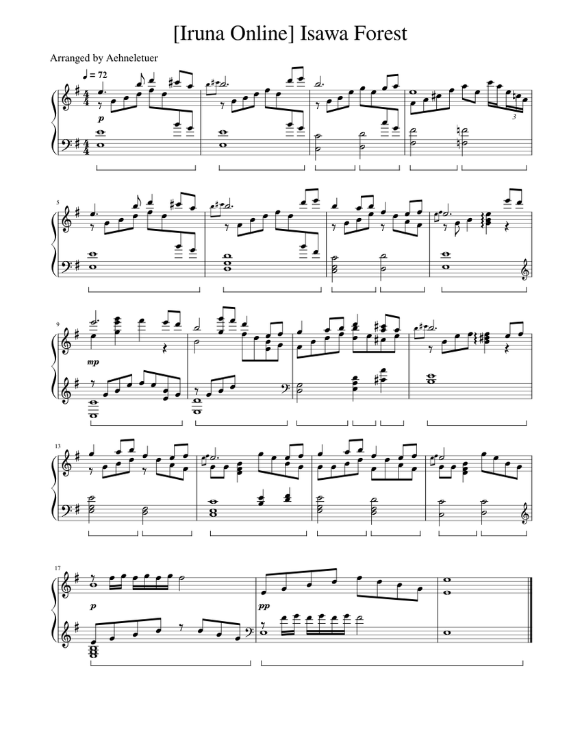 [Iruna Online] Isawa Forest - piano tutorial