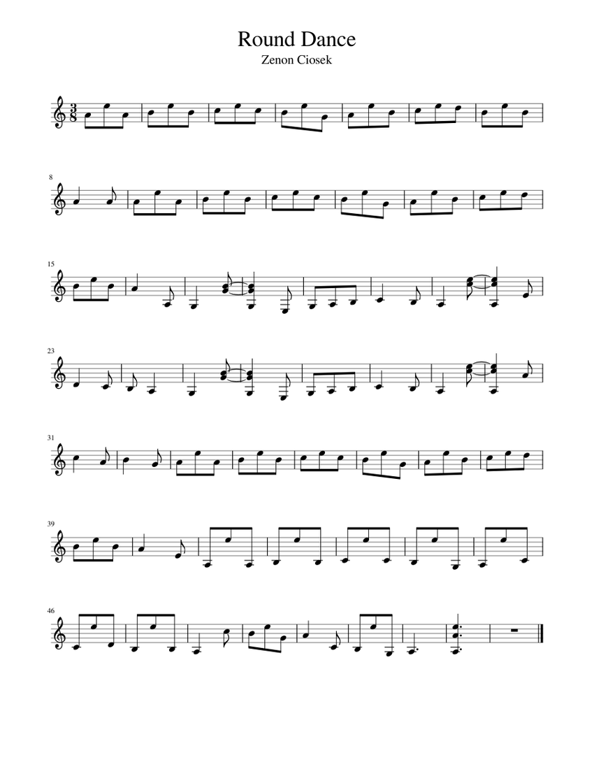 Round Dance Sheet music for Piano (Solo) | Musescore.com