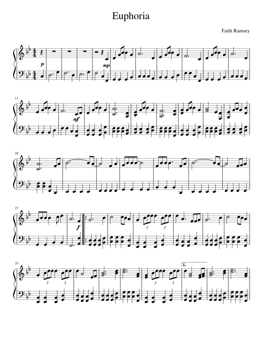 Euphoria Sheet music for Piano (Solo) | Musescore.com