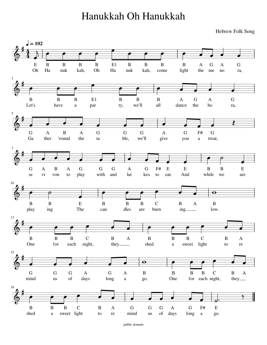 Hanukkah oh hanukkah – Misc Traditional Hanukkah, O Hanukkah beginner ...